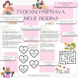 Týdenní příprava - Moje rodina (bez barevného pozadí) - Nezařazené k předmětu | UčiteléUčitelům.cz